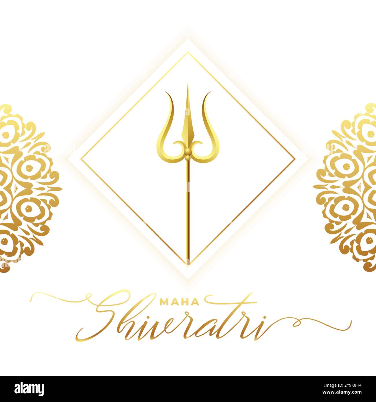 maha shivratri devotional card with mahadev golden trishul vector Stock ...