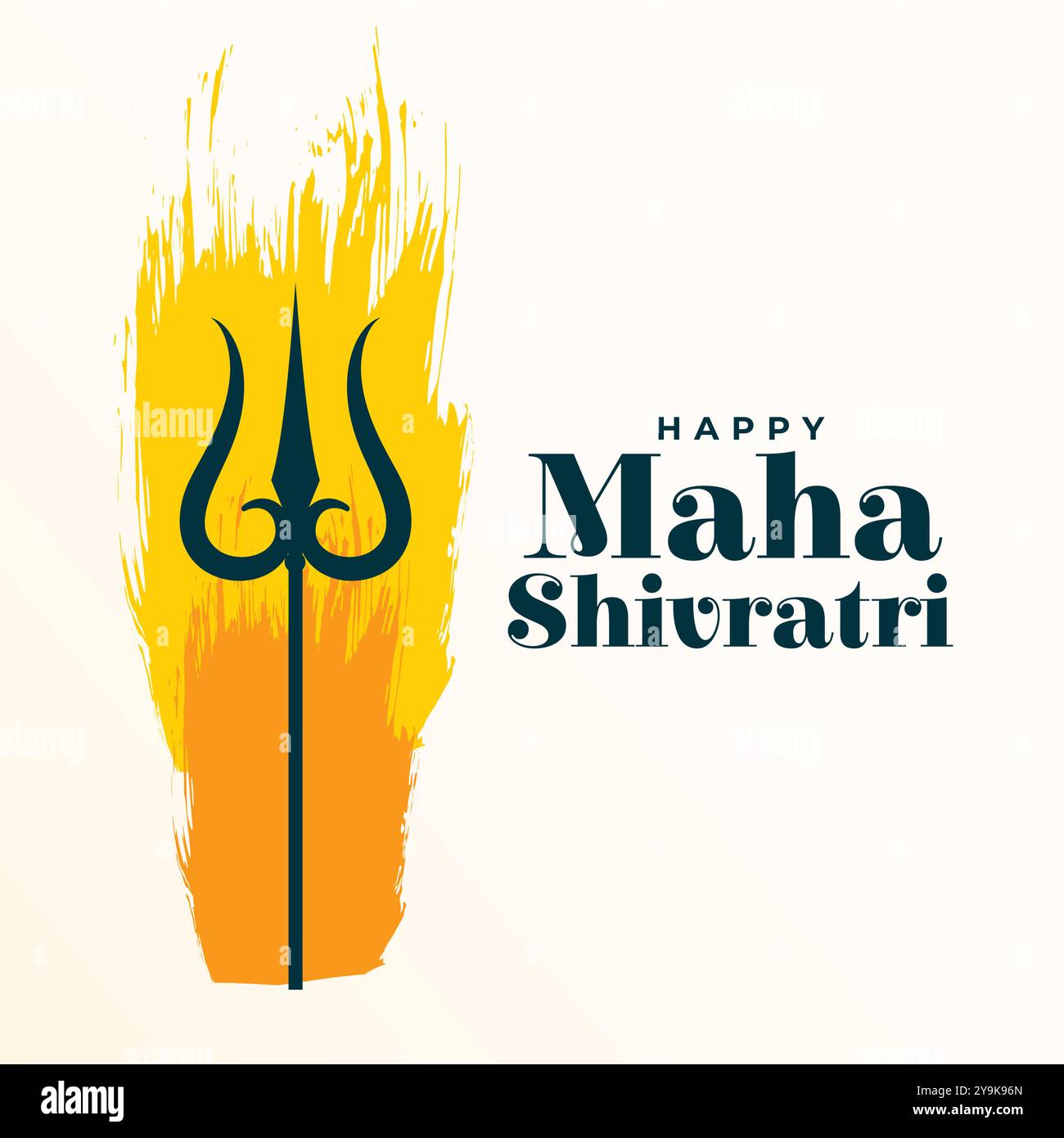 happy maha shivratri greeting card with lord shiva trishul vector Stock ...