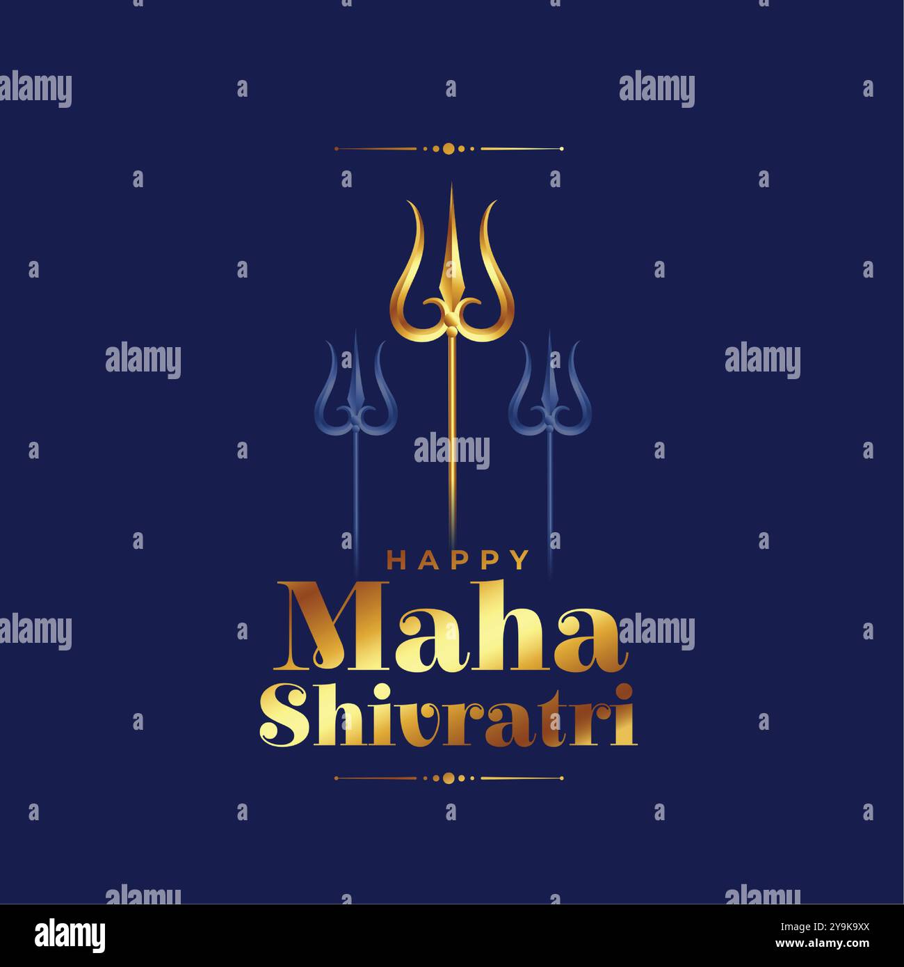 happy maha shivratri greeting with lord shiva trishul design vector ...