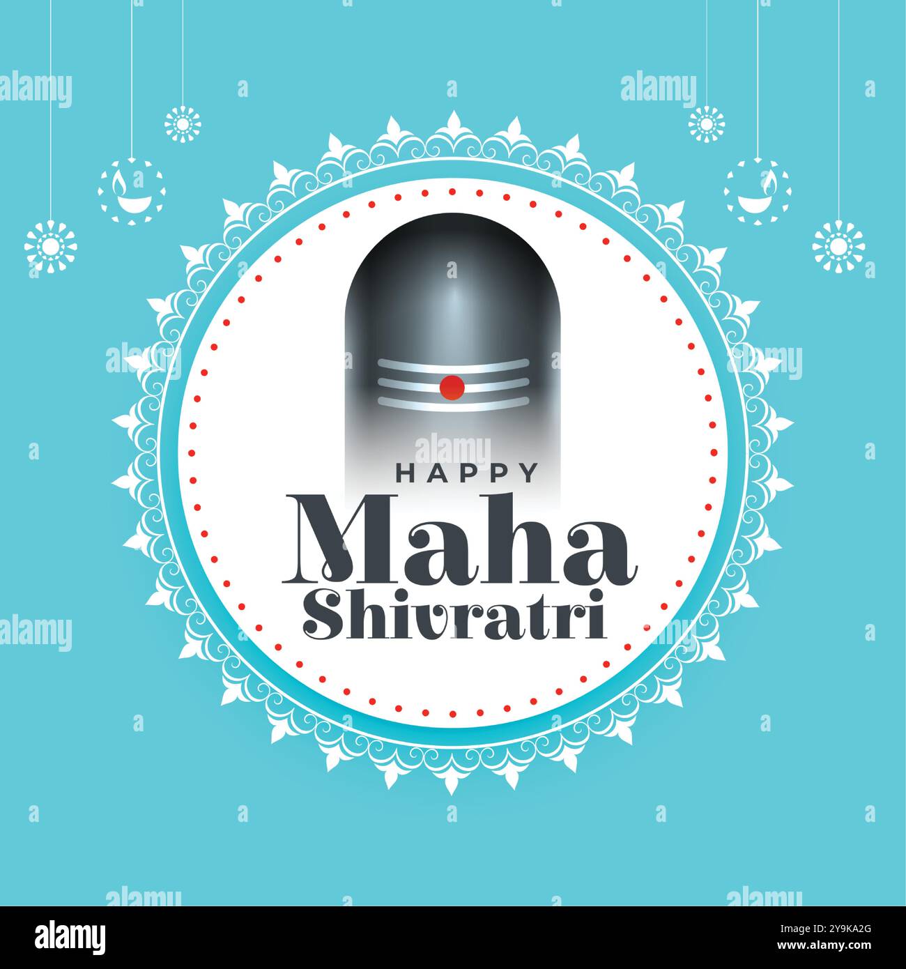 happy maha shivratri devotional card with lord shiva shivling vector ...