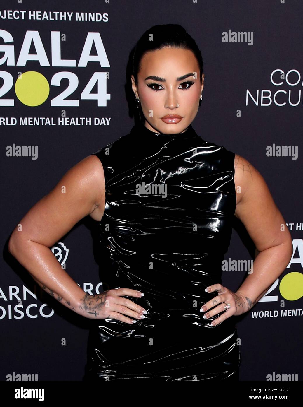 Demi Lovato attending Project Healthy Minds' World Mental Health Day ...