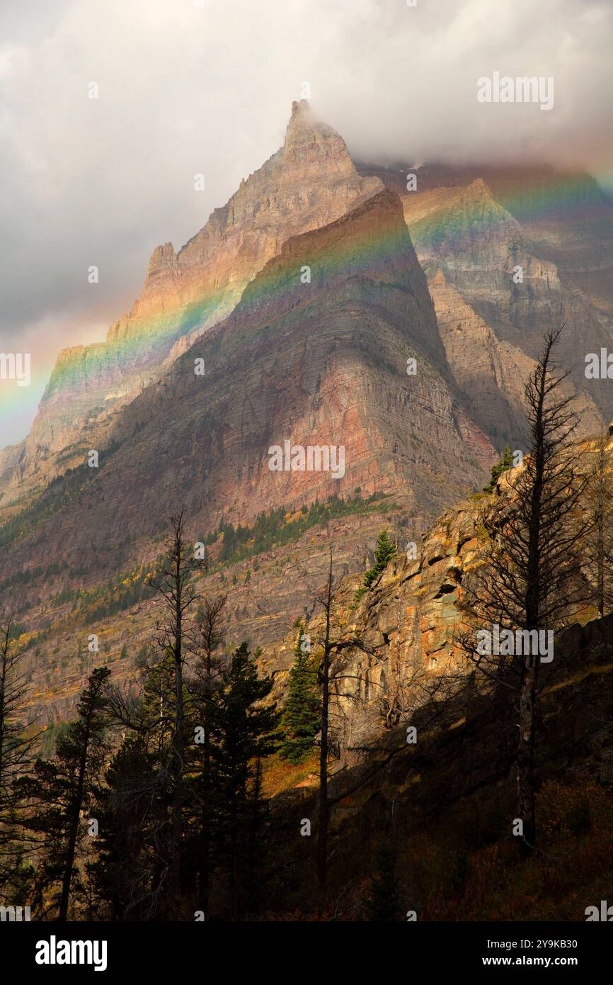 Rainbow at Going to the Sun Mountain, Glacier National Park, Montana ...