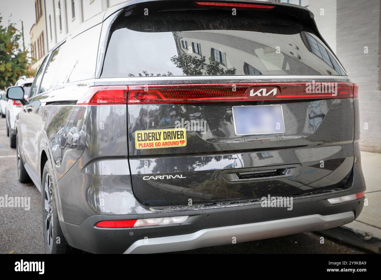 Knoxville, TN, USA-Sept. 17, 2024:b Parked SUV with sticker reading ...