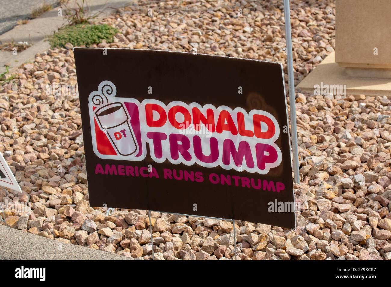 Red Wing, Minnesota. Donald Trump election sign in front of the GOP ...