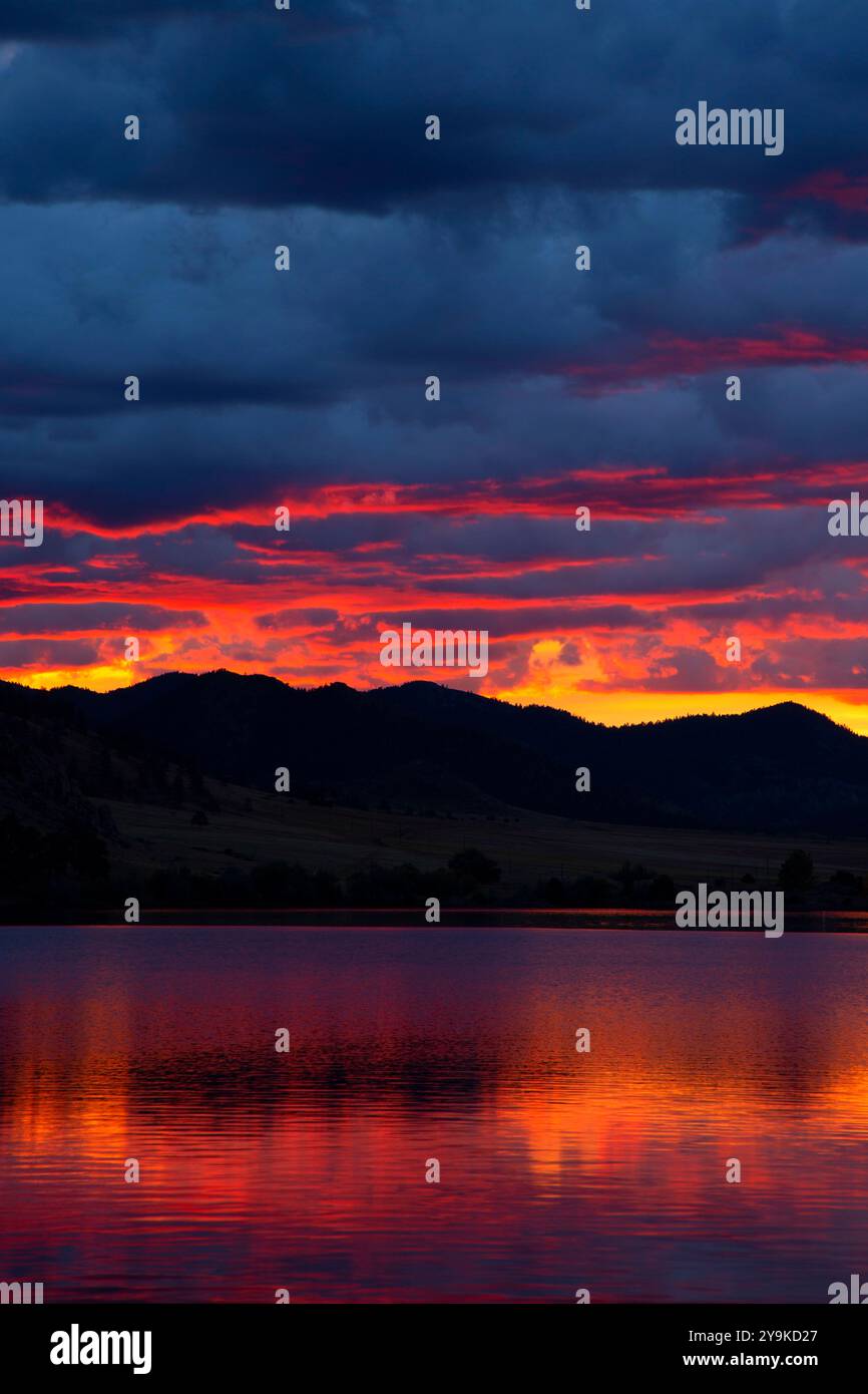 Hauser Lake sunrise, White Sandy Recreation Area, Montana Stock Photo ...