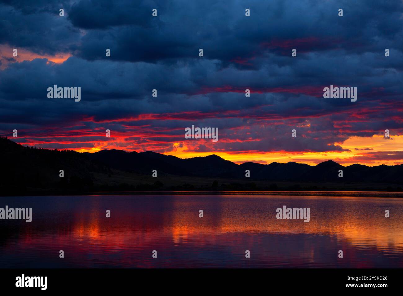 Hauser Lake sunrise, White Sandy Recreation Area, Montana Stock Photo ...