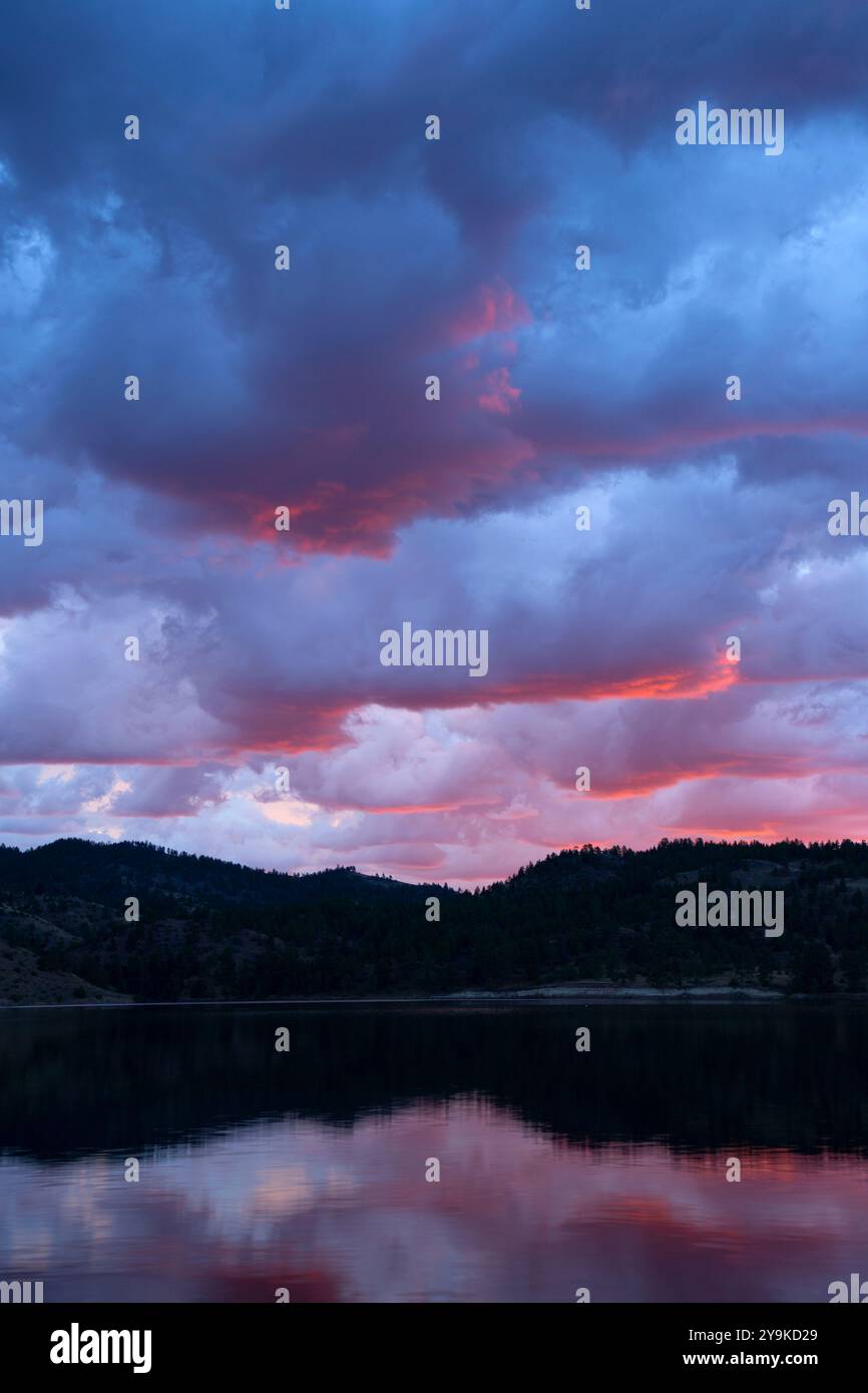Hauser Lake sunrise, White Sandy Recreation Area, Montana Stock Photo ...