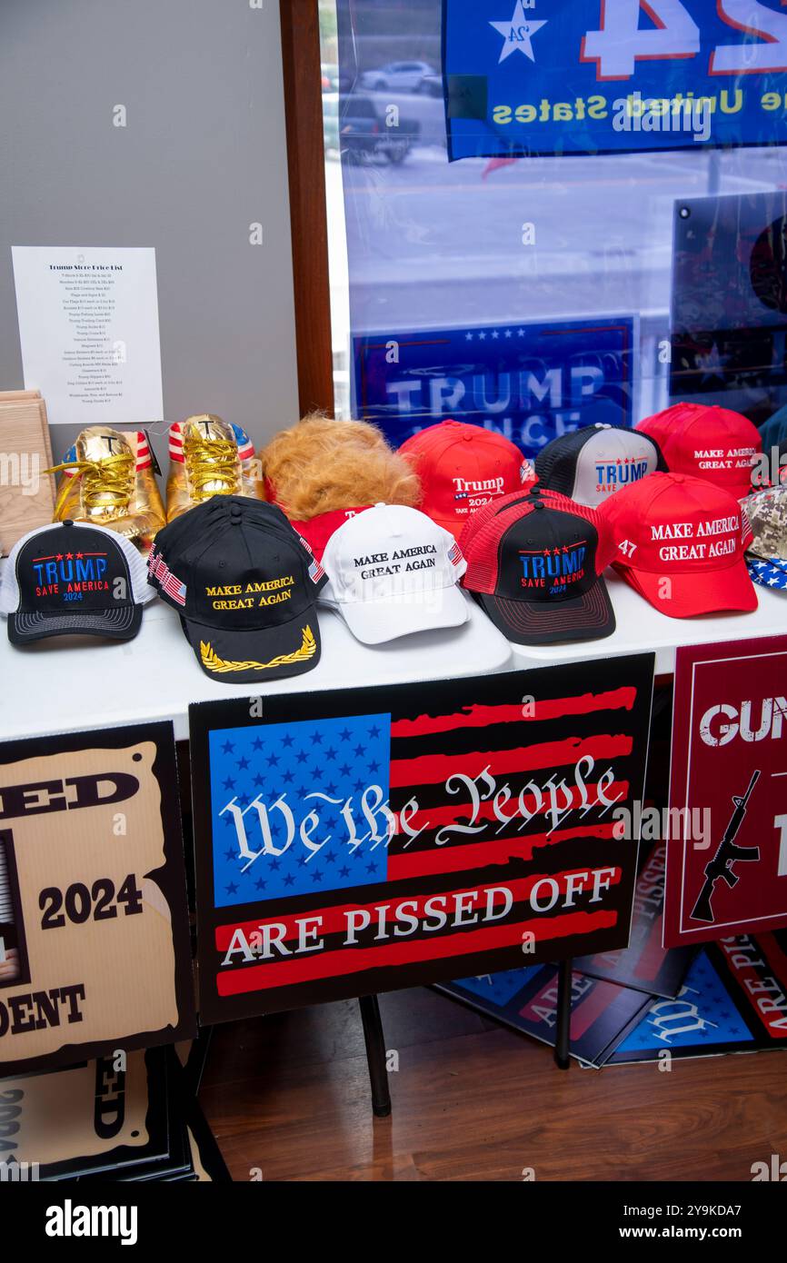Red Wing, Minnesota. GOP headquarters. Trump-themed store. Trump hats ...