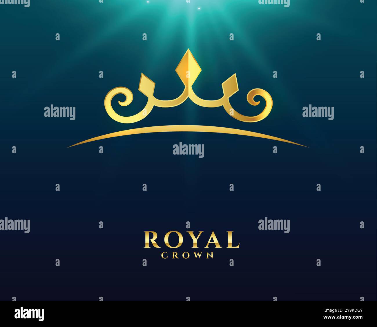 creative royal golden crown background with light effect vector Stock ...