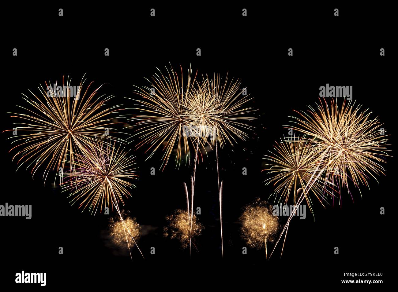 Real Fireworks display celebration, Colorful New Year Firework Stock ...