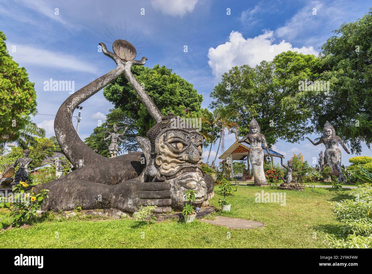 Vientiane Laos, statue at Buddha Park Xieng Khuan Stock Photo - Alamy