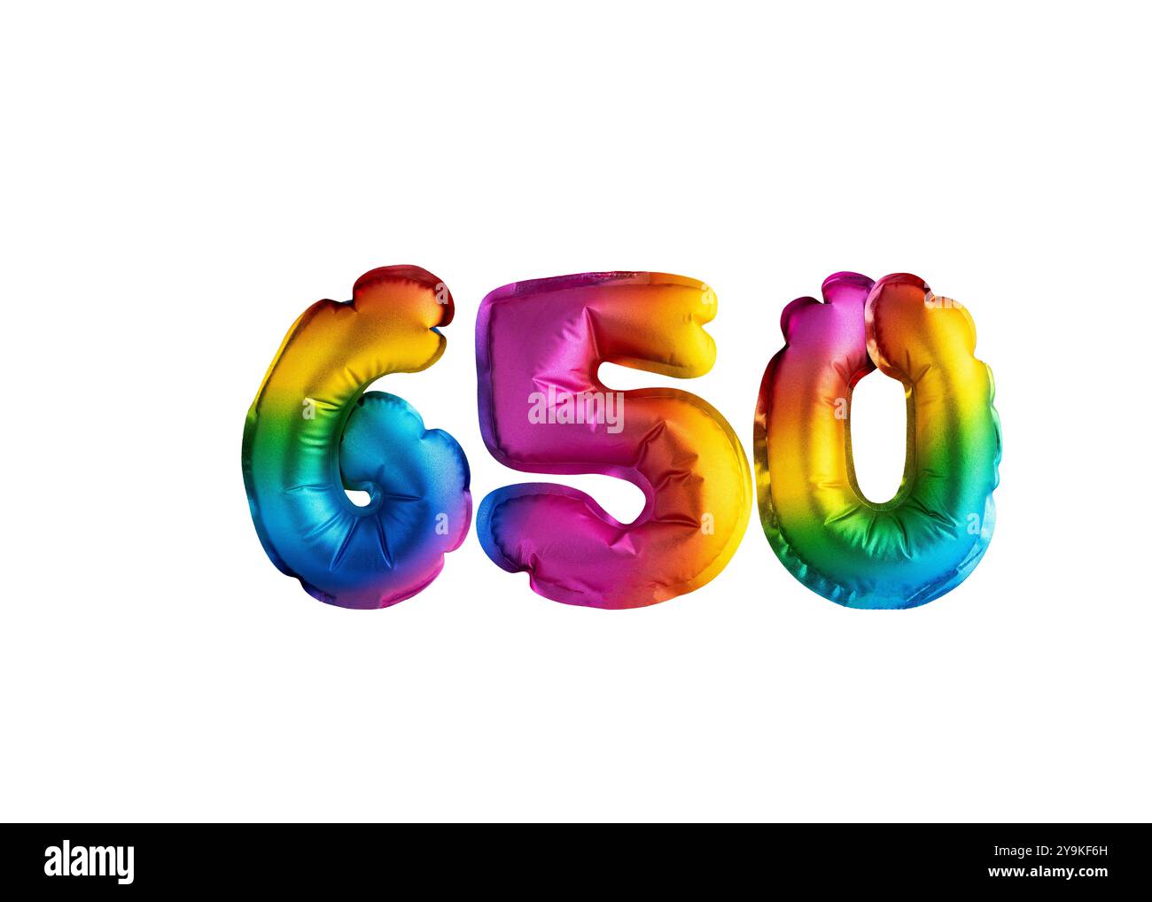 Multicolor balloon number 650 anniversary. Happy birthday ...