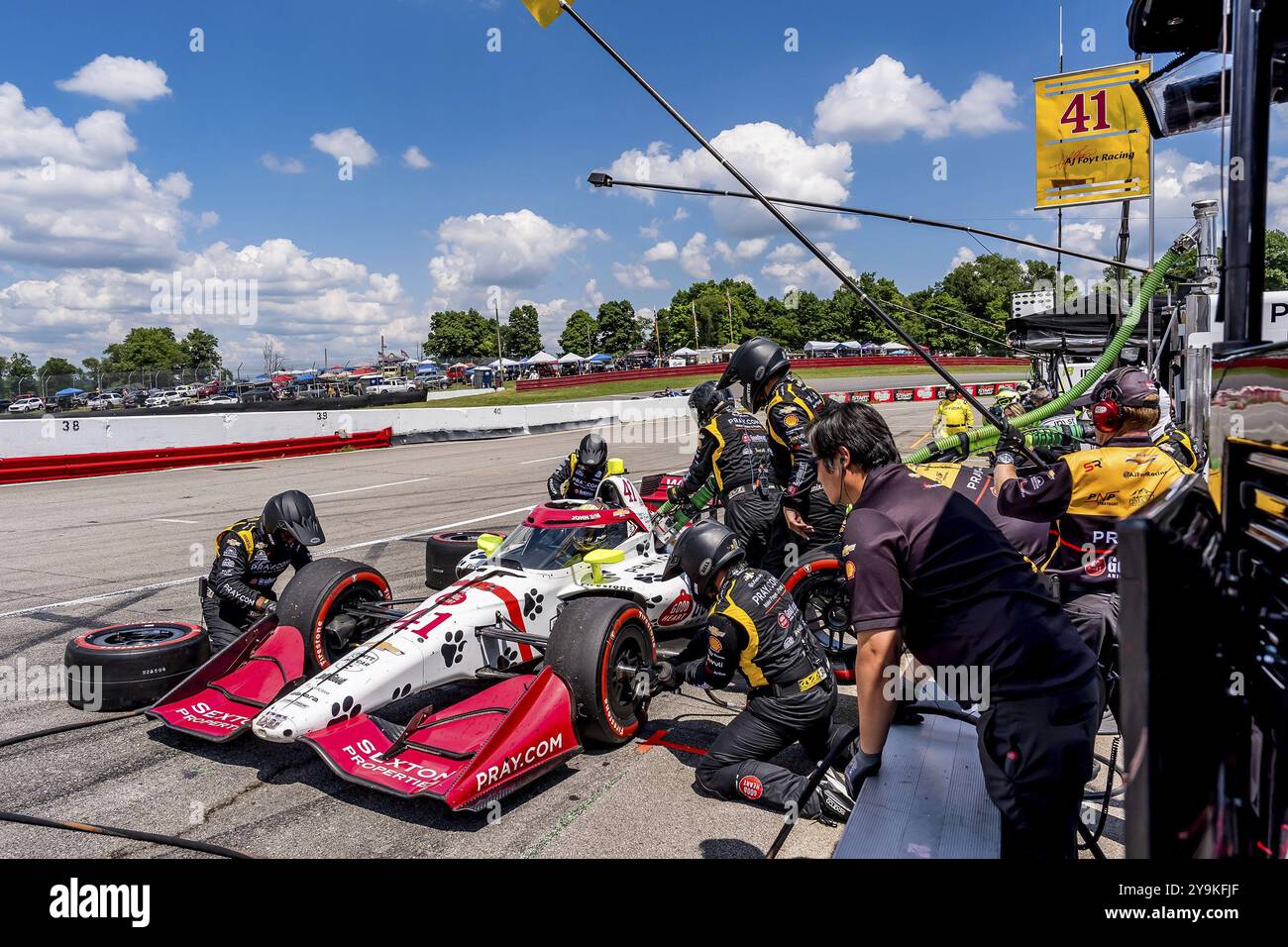 STING RAY ROBB (41) of Payette, Idaho comes down pit road for service ...