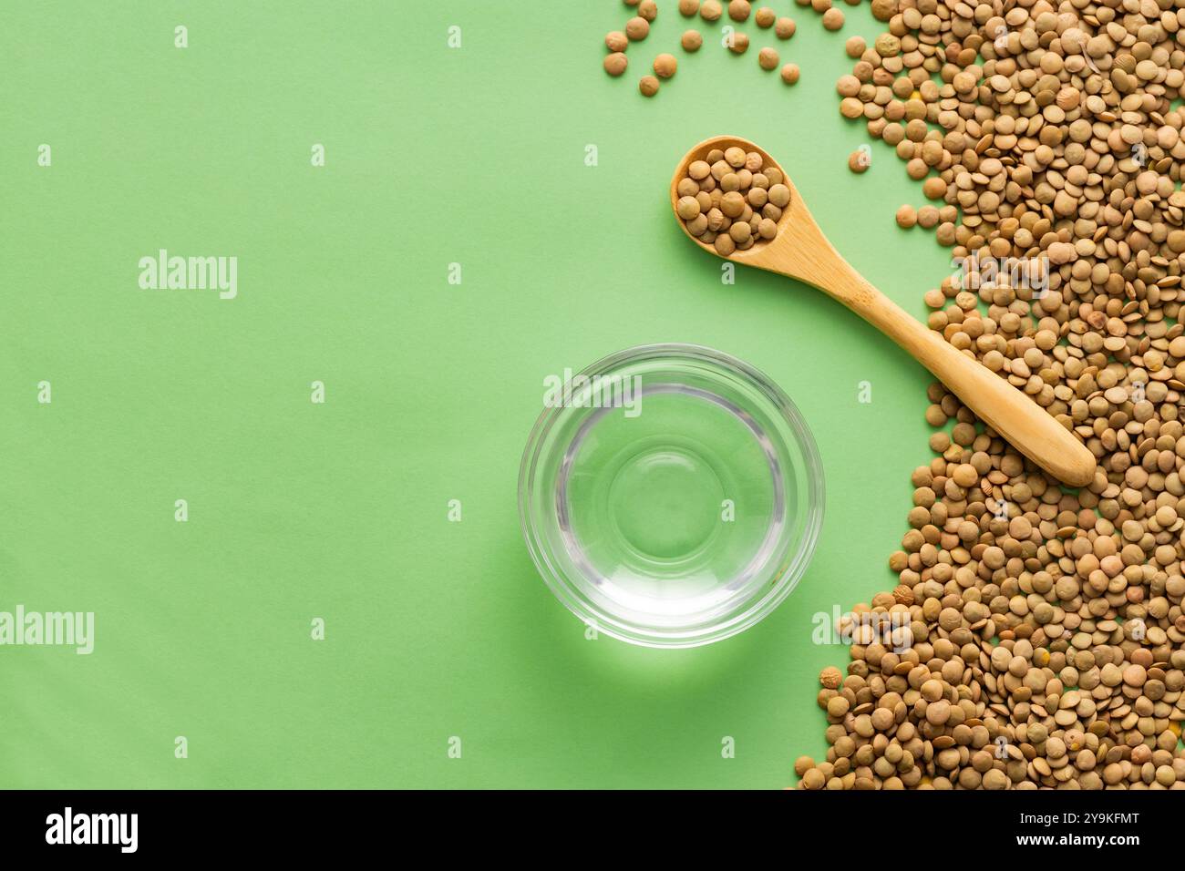 Lens culinaris - Organic brown lentils to soak in water Stock Photo - Alamy