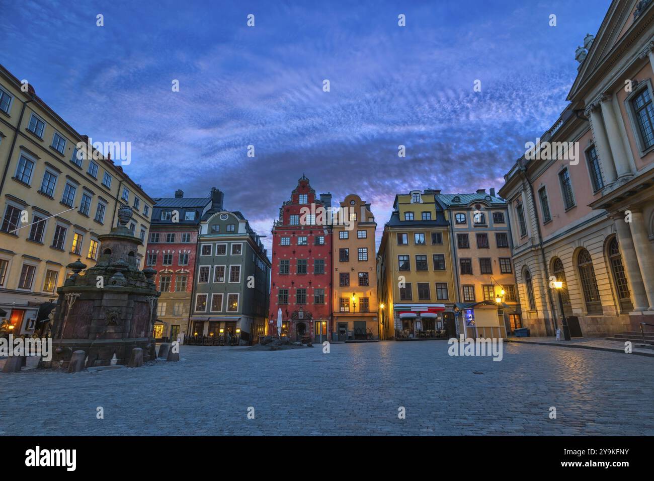 Stockholm Sweden, night city skyline at Gamla Stan old town and ...