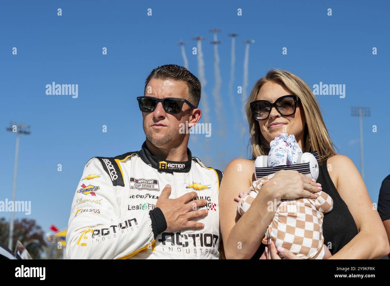 NASCAR Cup Series Driver AJ Allmendinger (16) stands for the national ...