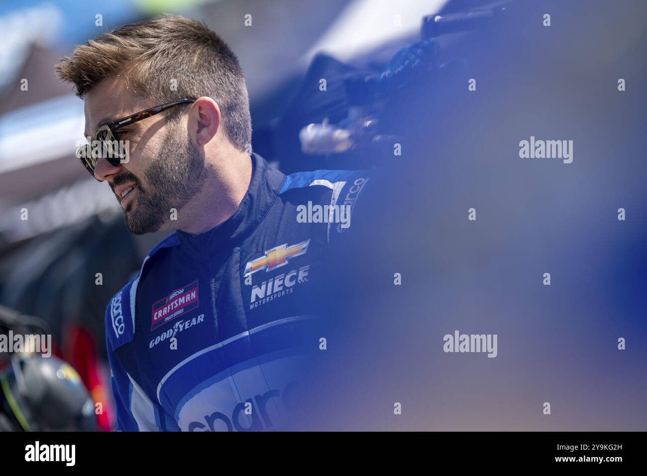 Bayley Currey takes to the track to practice for the Long John Silver's ...