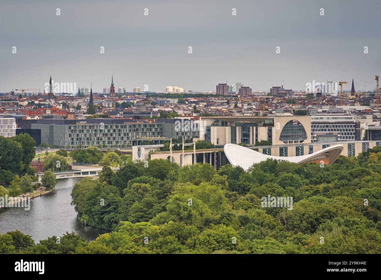 Berlin Germany, high angle view city skyline at Tier Garden Stock Photo ...
