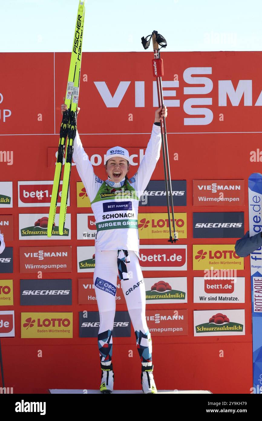 Marte Leinan Lund Norway celebrates her victory as the first female ...