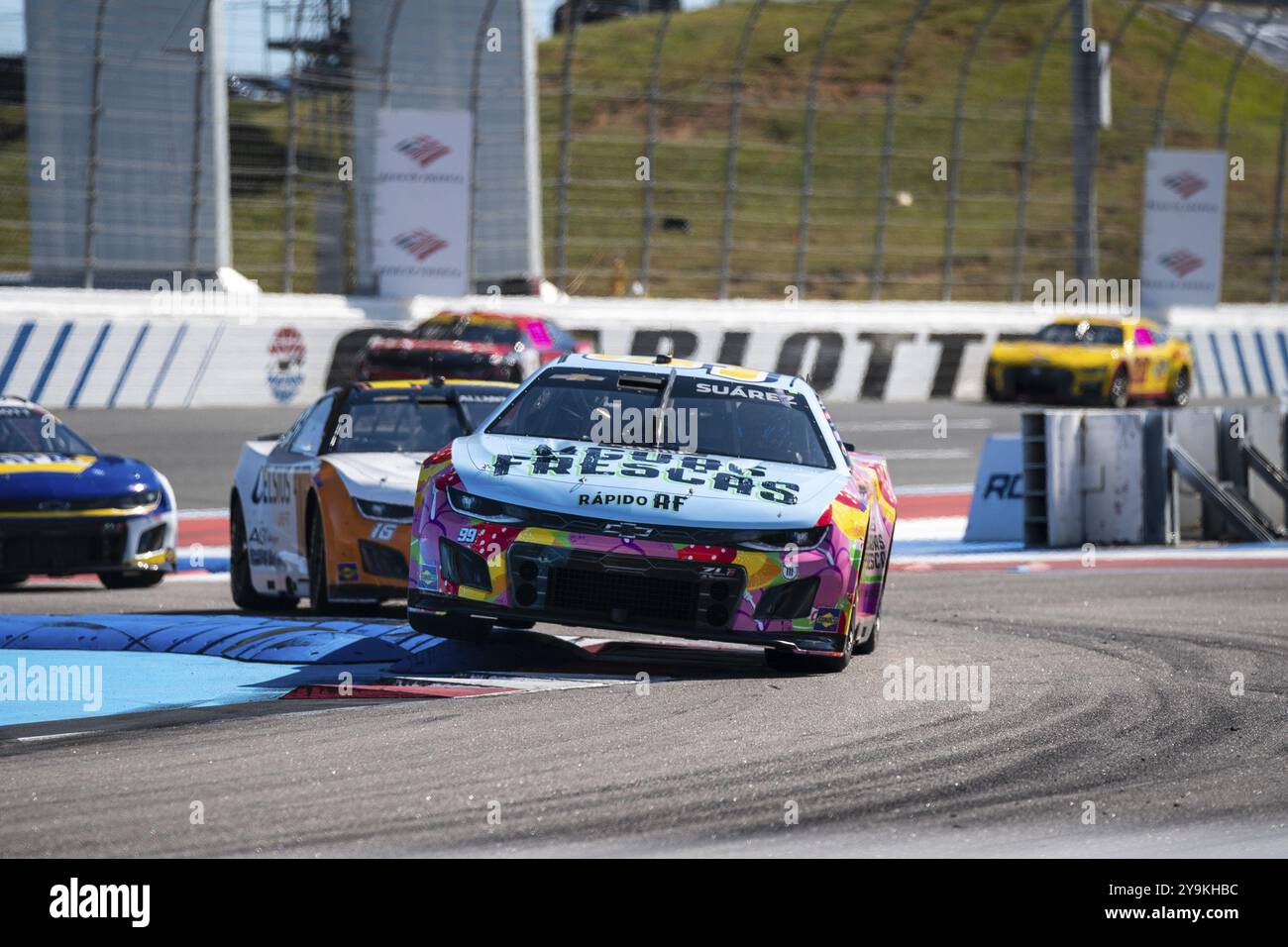 NASCAR Cup Series Driver Daniel Suarez (99) races for position for the ...