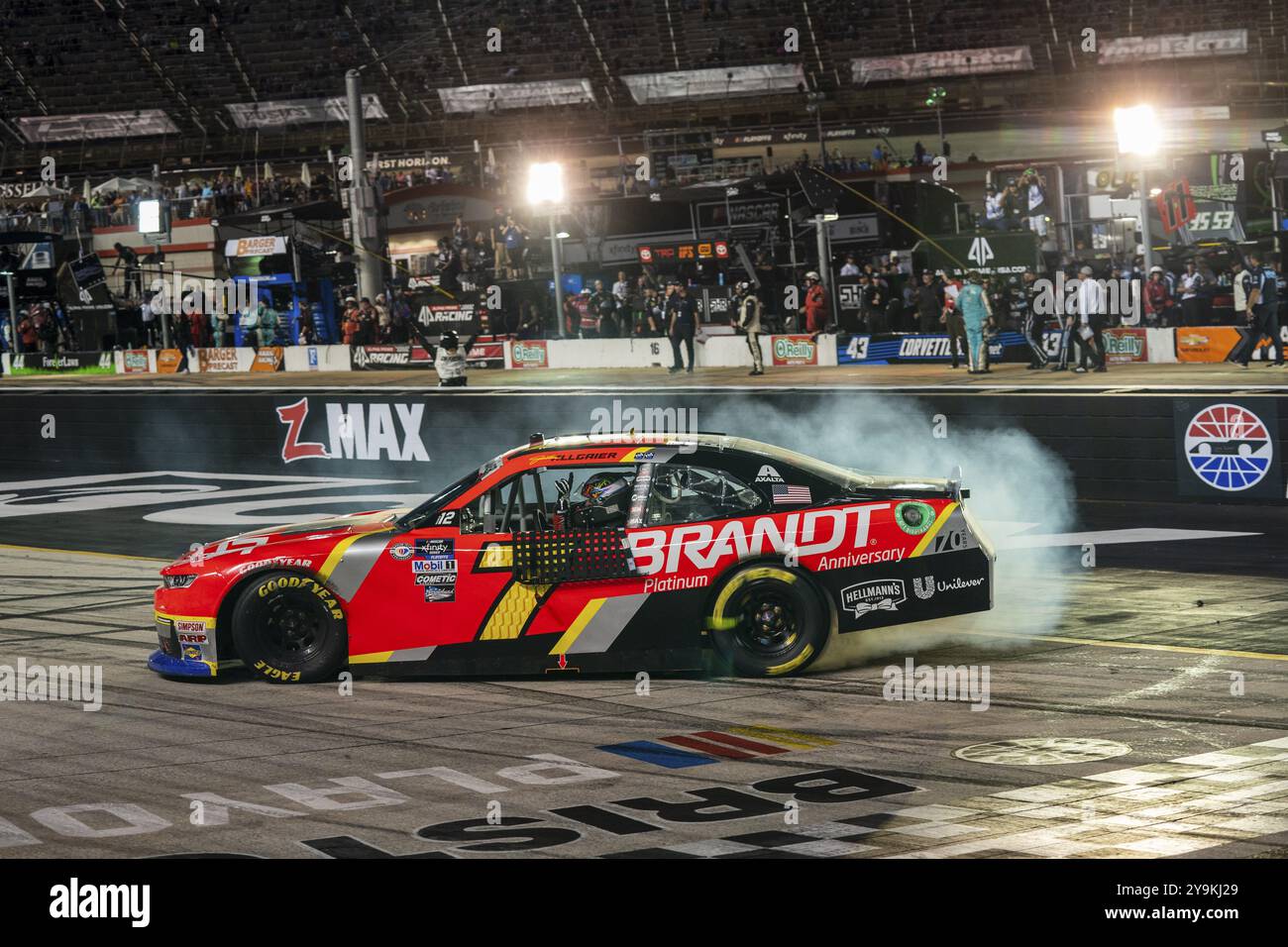 NASCAR Xfinity Series Driver Justin Allgaier (7) celebrates his win for ...