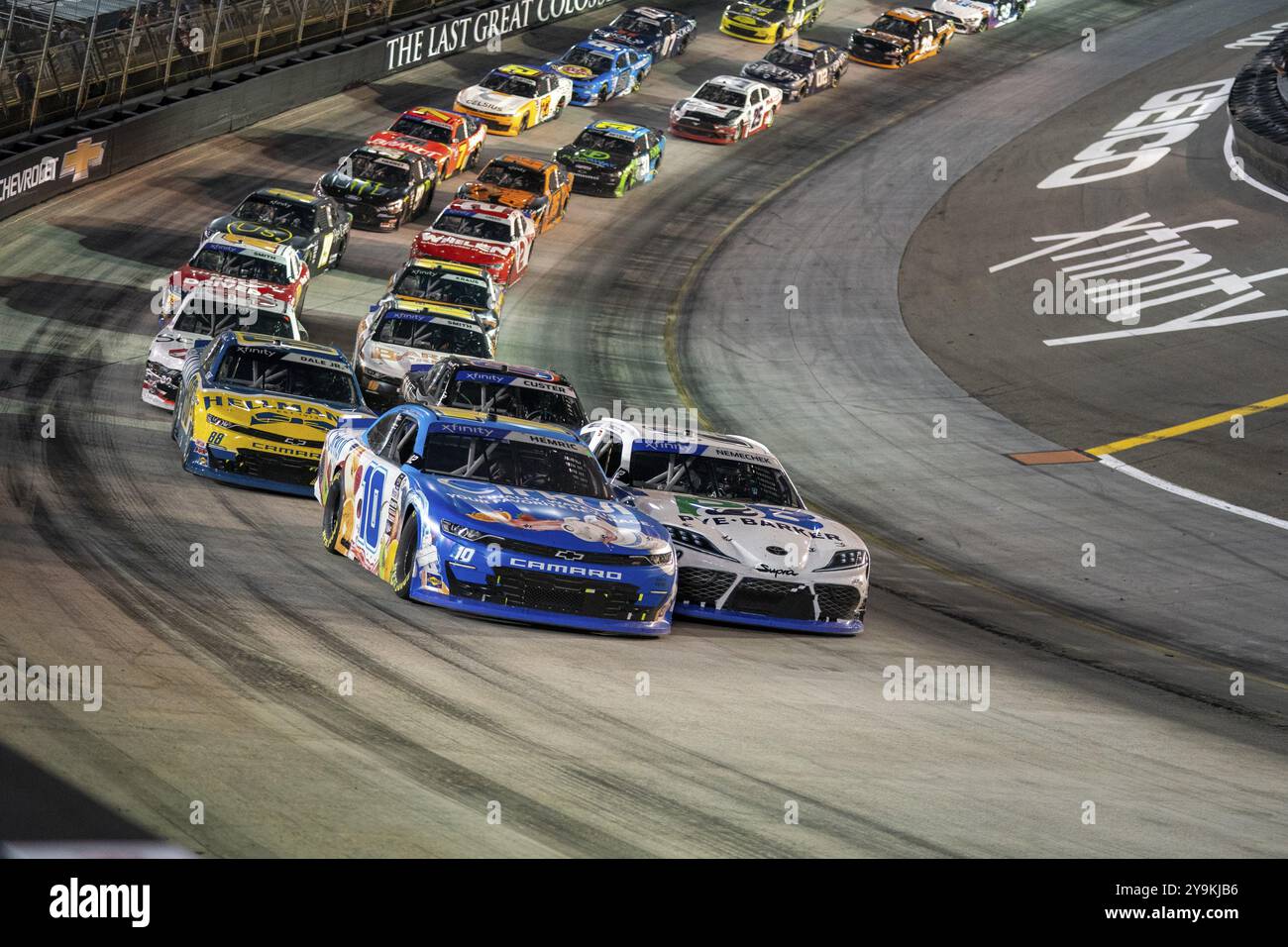 NASCAR Xfinity Series Driver Daniel Hemric (10) races for position for ...