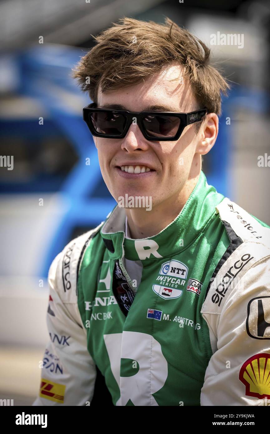 MARCUS ARMSTRONG (11) of Christchurch, New Zealand prepares to practice ...