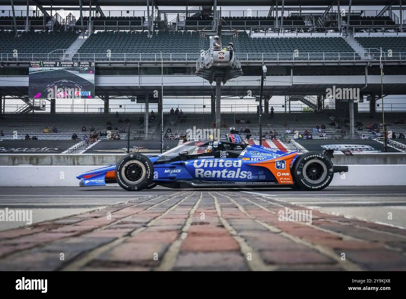 GRAHAM RAHAL (15) of New Albany, Ohio crosses the yard of bricks as ...
