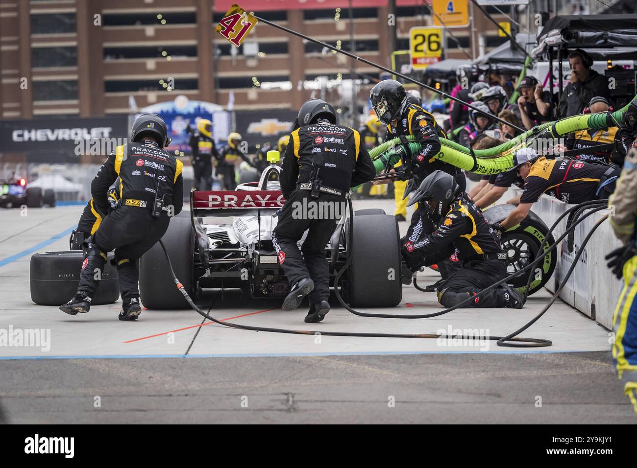STING RAY ROBB (41) of Payette, Idaho comes down pit road for service ...