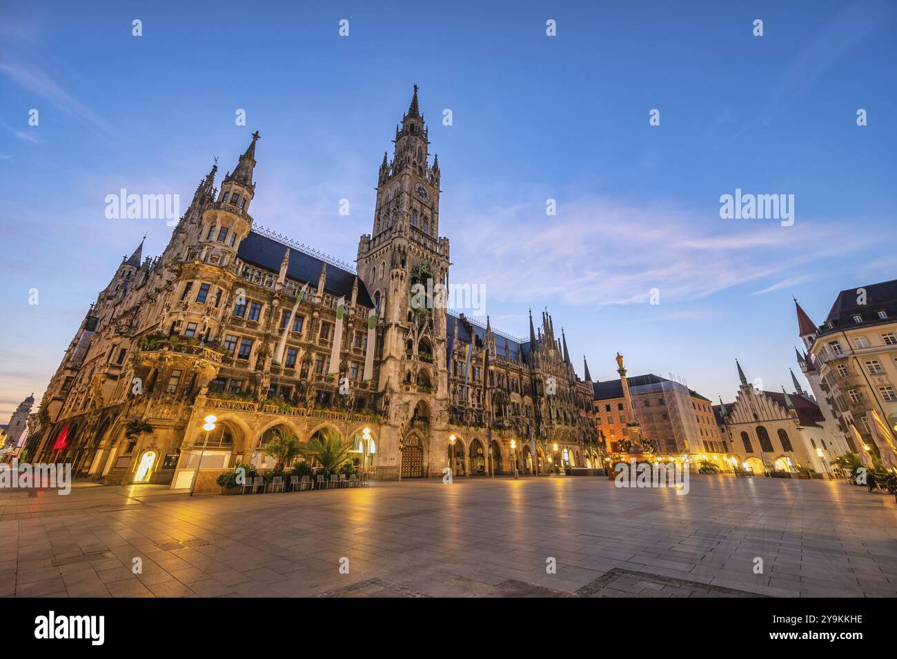 Munich (Munchen) Germany, sunrise city skyline at Marienplatz new Town ...