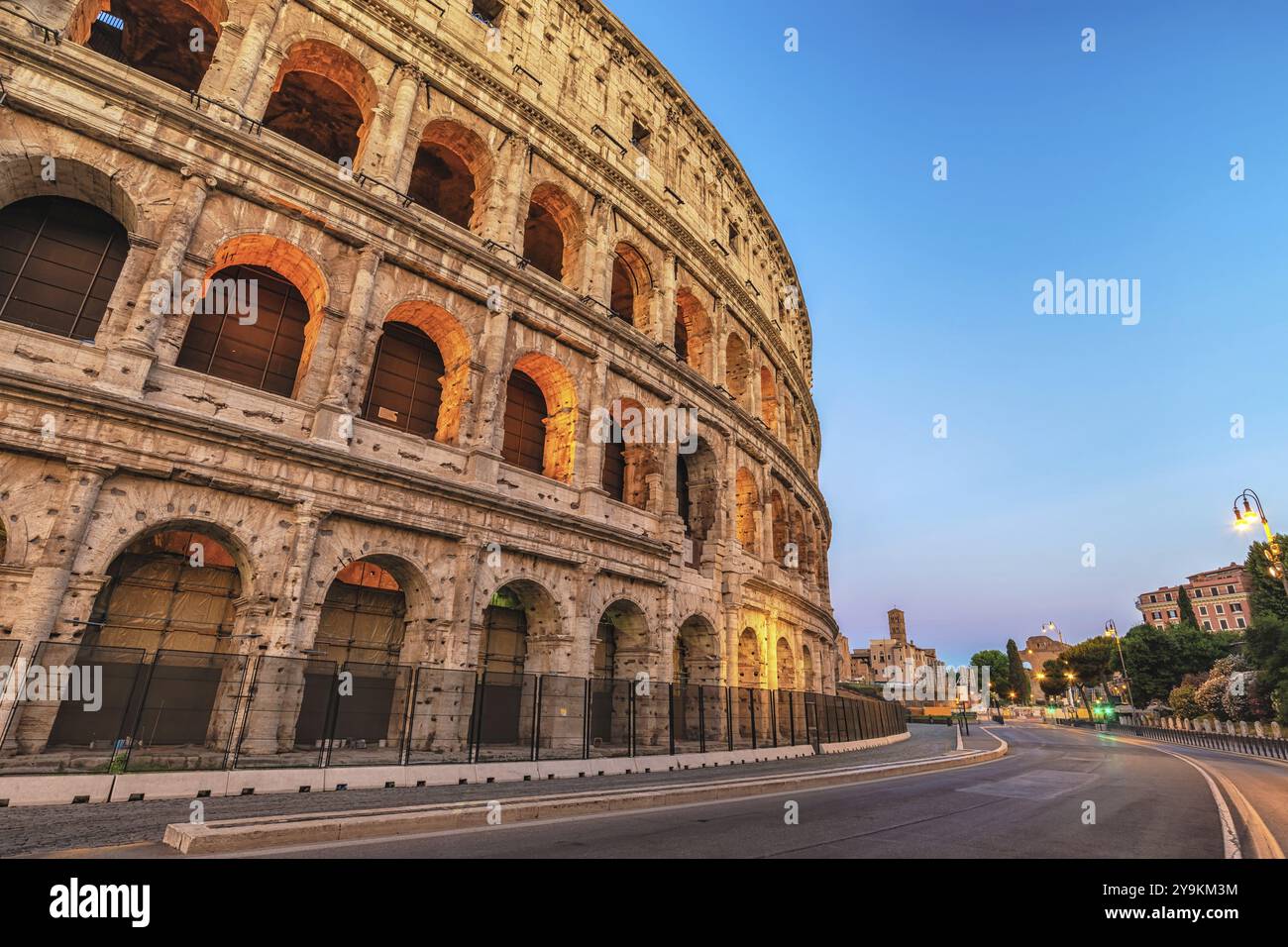 Rome Italy night city skyline at Rome Colosseum empty nobody Stock ...