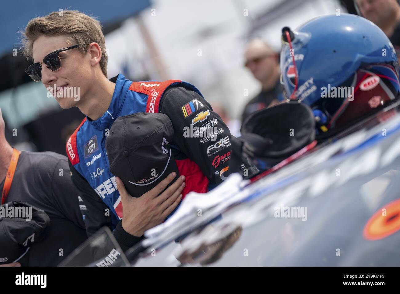 NASCAR Xfinity Series Driver, Carson Hocevar (42) races for position ...