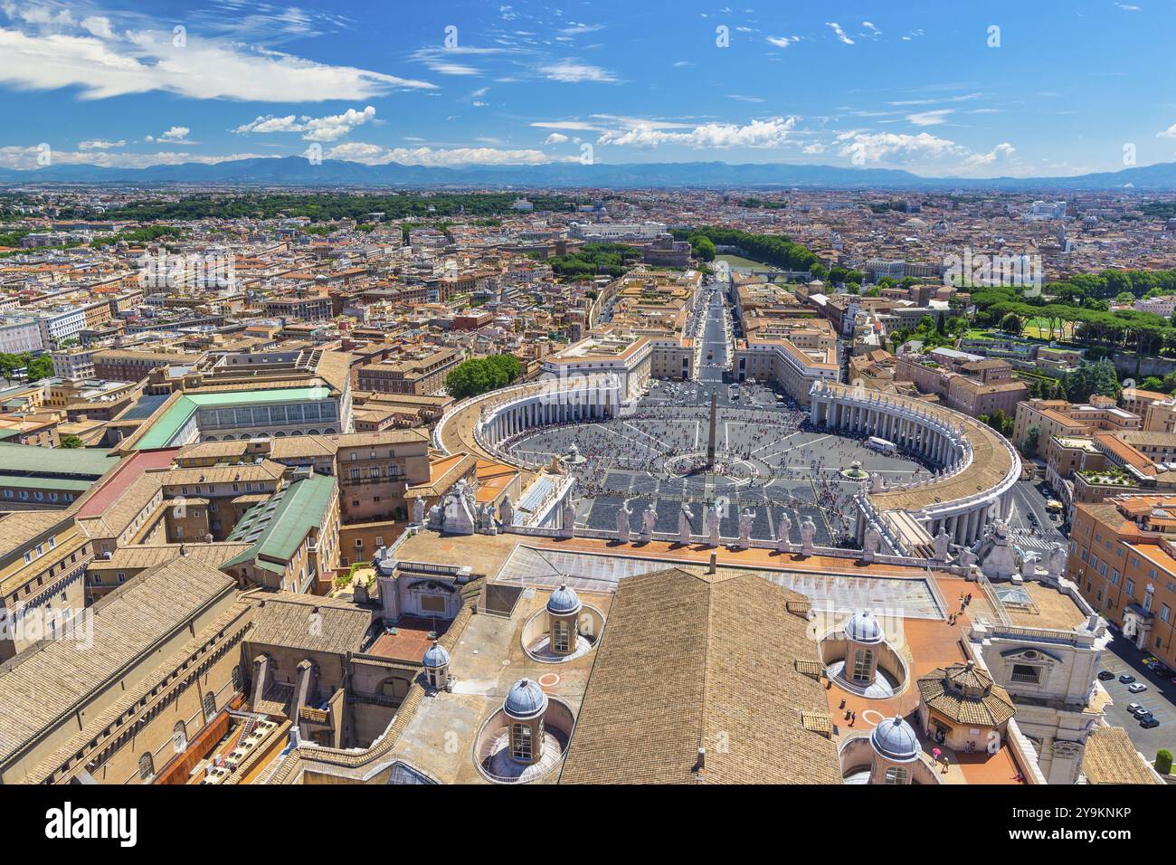Rome Vatican Italy, high angle view city skyline at St. Peter's Square ...