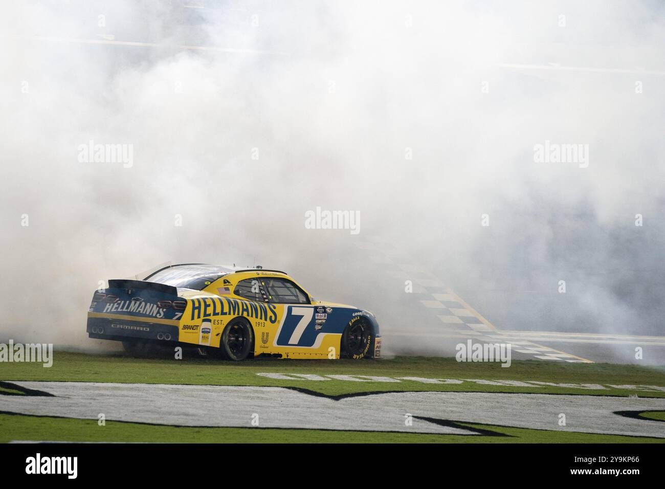 NASCAR Xfinity Driver, Justin Allgaier (7) celebrates his win for the ...