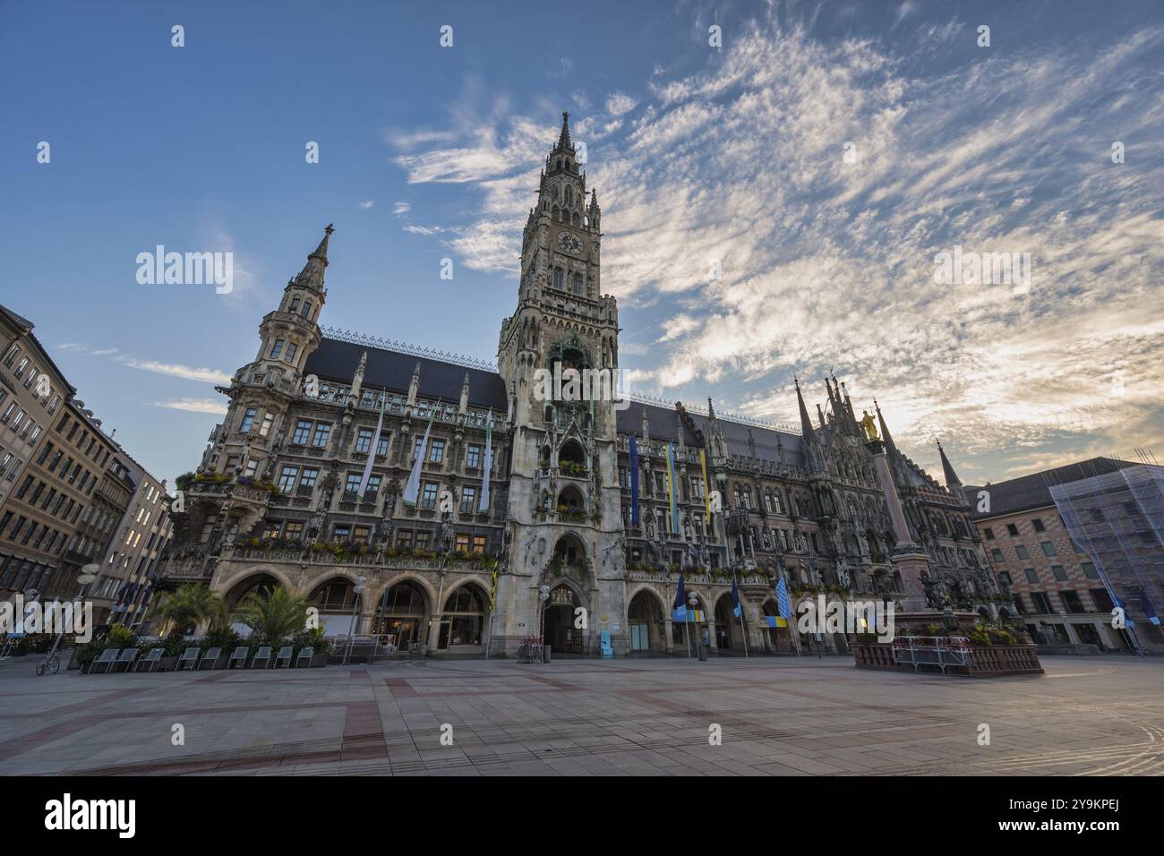 Munich (Munchen) Germany, sunrise city skyline at Marienplatz new Town ...