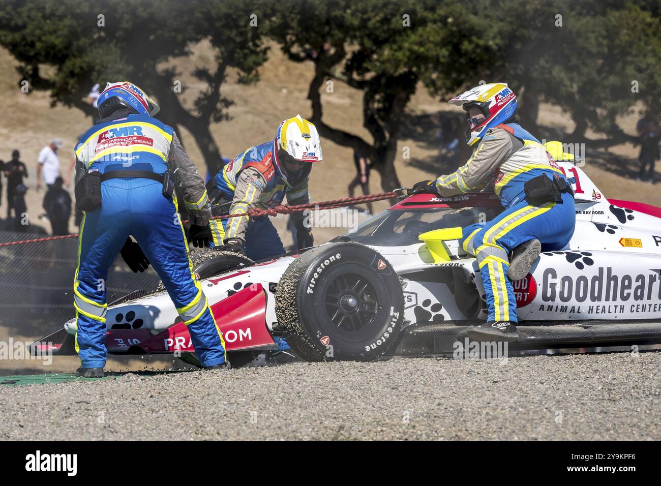The AMR Safety Crew work on the accident site by STING RAY ROBB (41) of ...