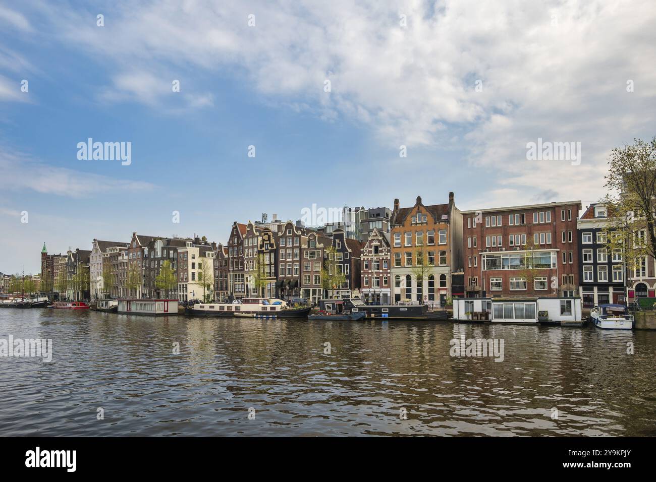 Amsterdam Netherlands, city skyline at canal waterfront Stock Photo - Alamy