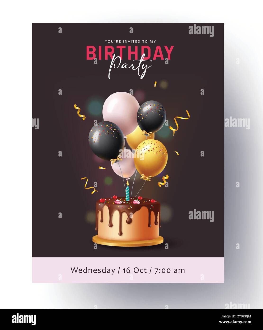 Birthday party invitation card vector design. Birthday invitation card ...