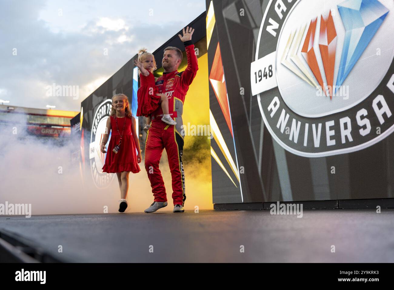 NASCAR Xfinity Series Driver Justin Allgaier (7) gets introduced for ...