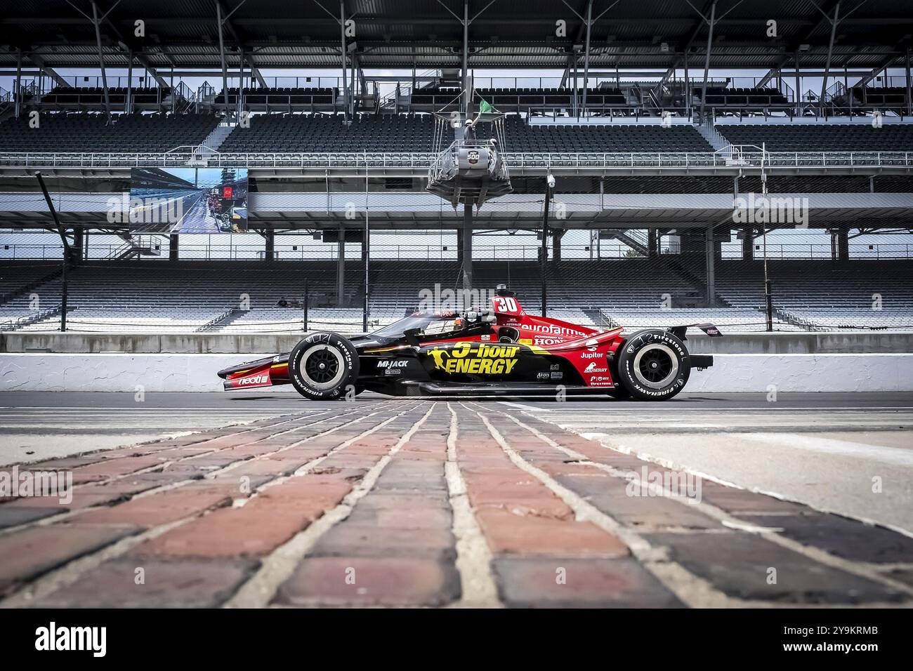 PIETRO FITTIPALDI (30) of Miami, Florida crosses the yard of bricks ...