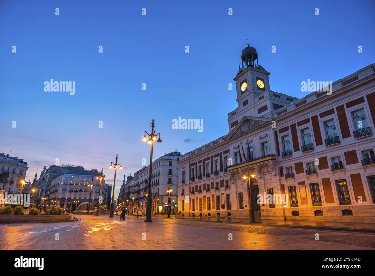 Madrid Spain, night city skyline at Puerta del Sol Stock Photo - Alamy