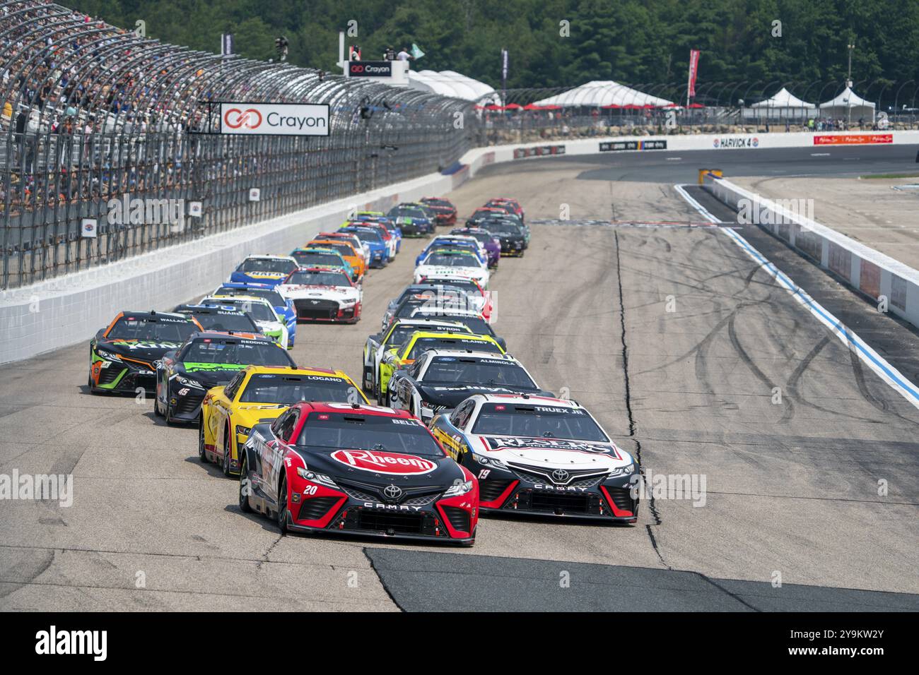 NASCAR Cup Driver Christopher Bell (20) races for position for the ...