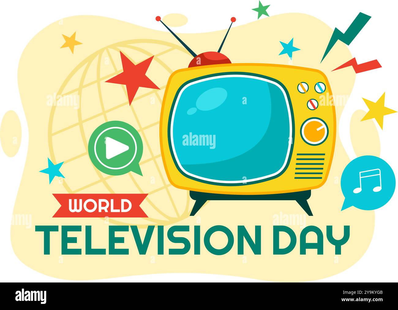 World Television Day Vector Illustration on November 21, Featuring TV ...