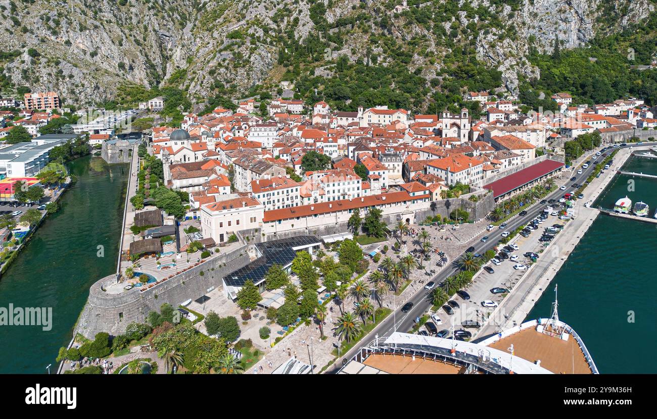 Overview of the fortified Old Town of Kotor in Montenegro - Medieval ...