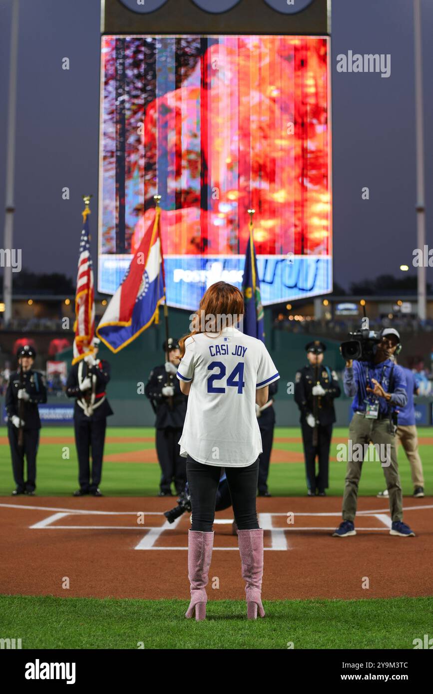 KANSAS CITY, MO - OCTOBER 10: Country singer Casi Joy sings the ...