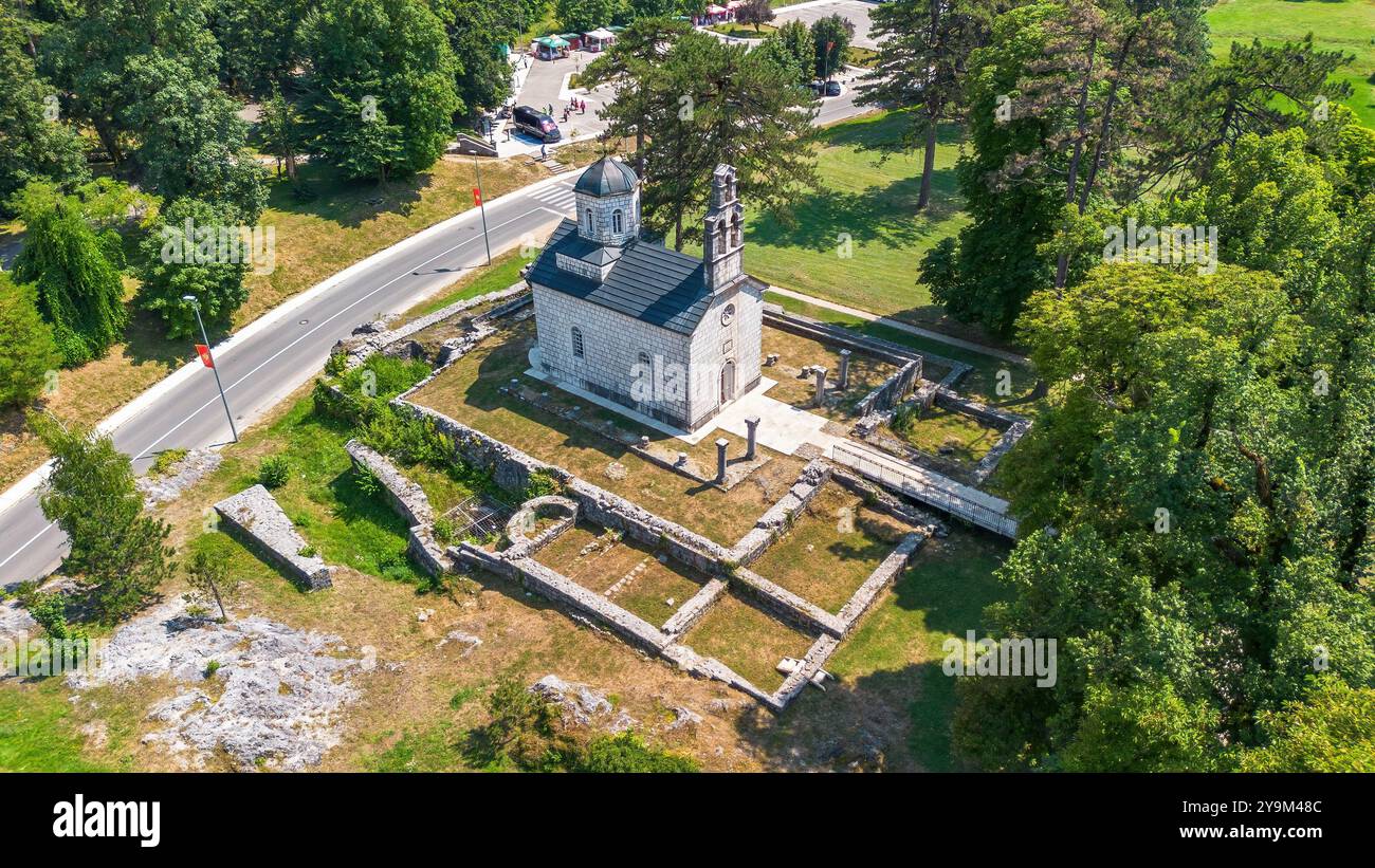 Aerial view of Vlach Church (Vlaška Crkva), a Serbian Orthodox church ...
