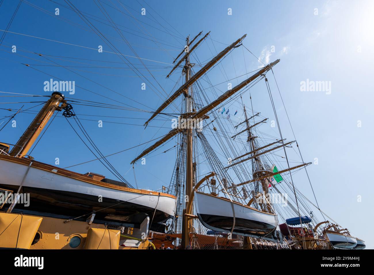 Italian training ship Amerigo Vespucci docked at Fort Hill Wharf in ...