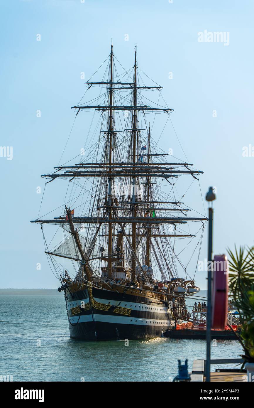 Italian training ship Amerigo Vespucci docked at Fort Hill Wharf in ...
