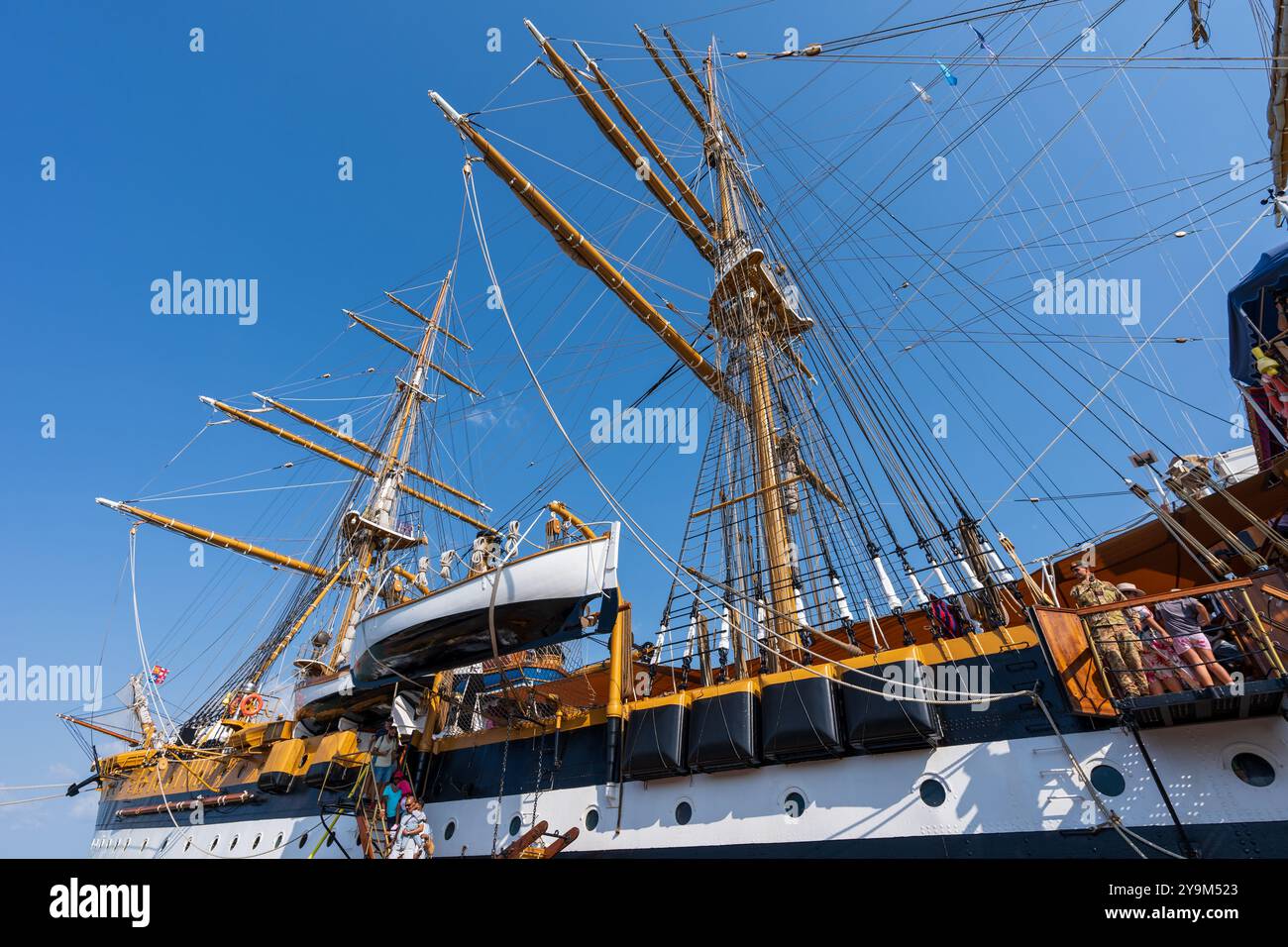 Italian training ship Amerigo Vespucci docked at Fort Hill Wharf in ...