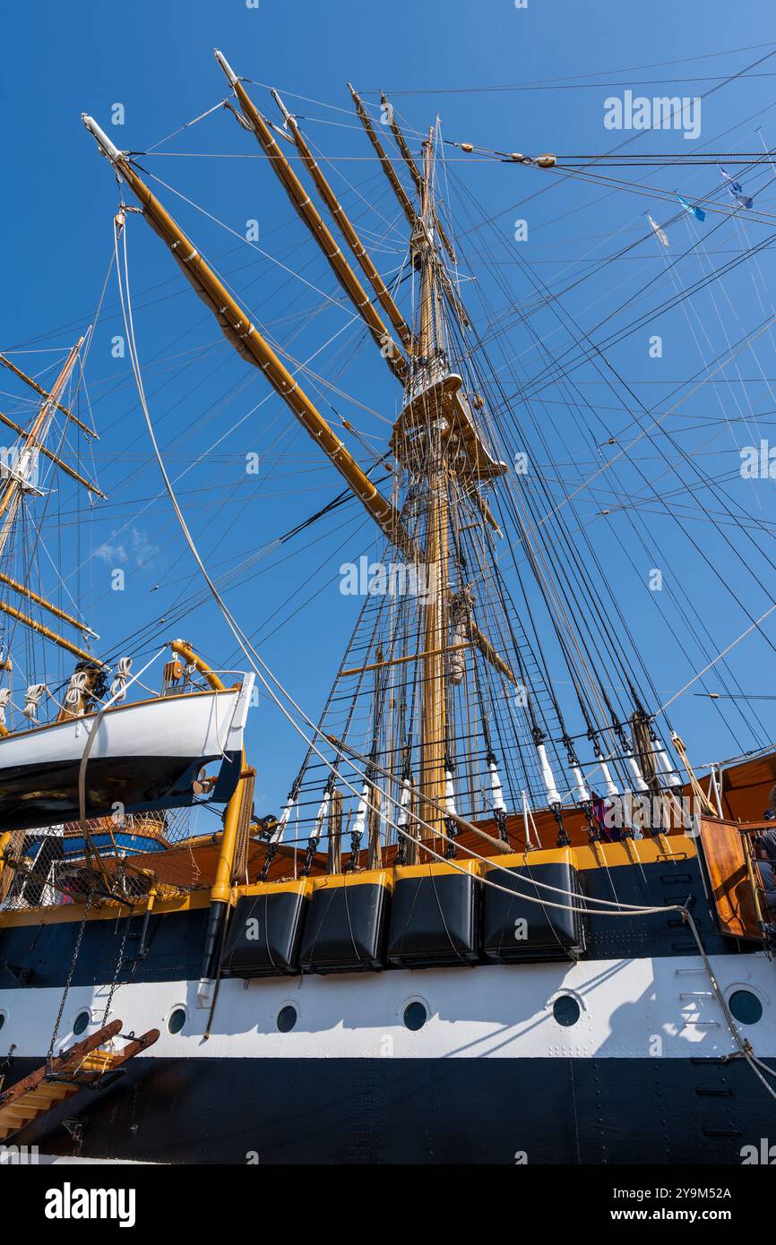 Italian training ship Amerigo Vespucci docked at Fort Hill Wharf in ...